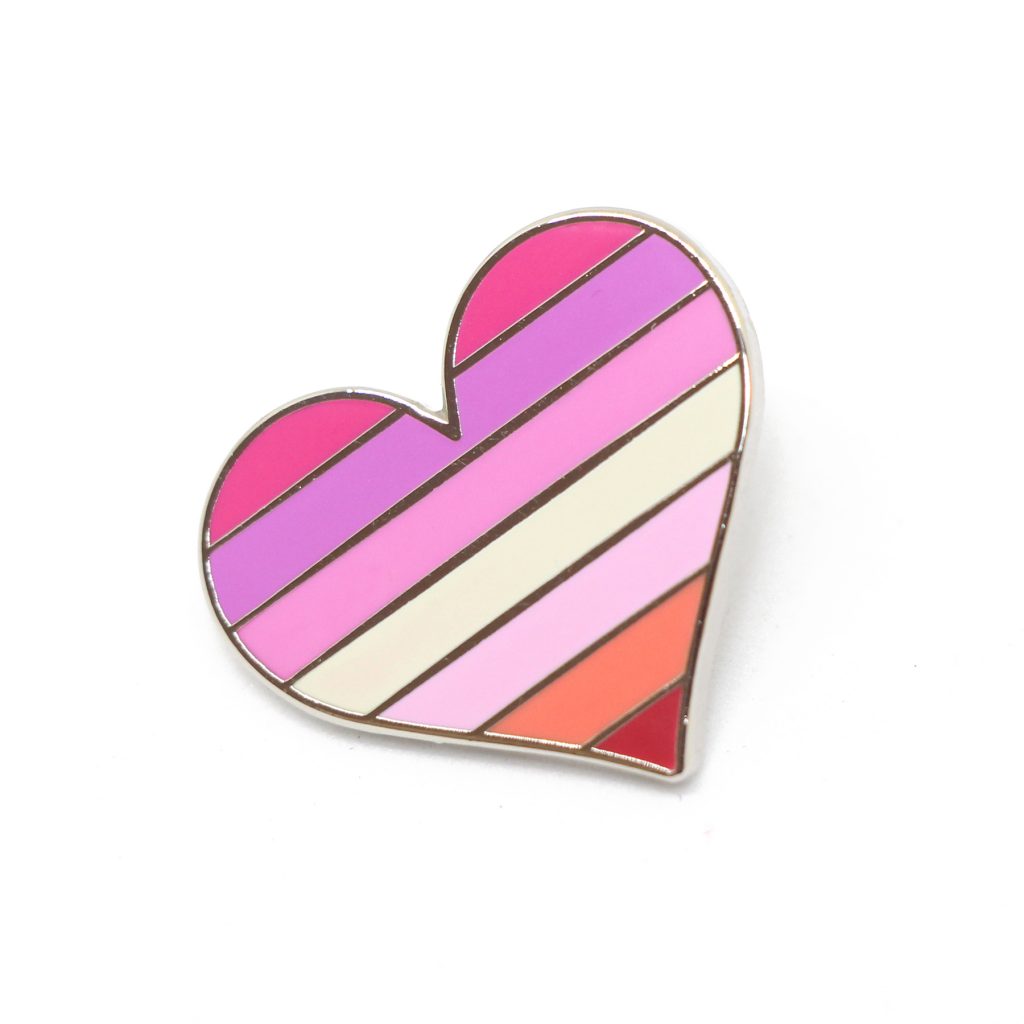 Pride Lgbtq Gay Bisexual Flag Heart Enamel Pin Compoco